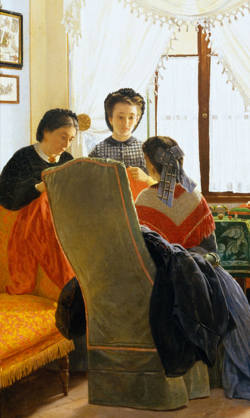 Odoardo Borrani - Cucitrici di camicie rosse