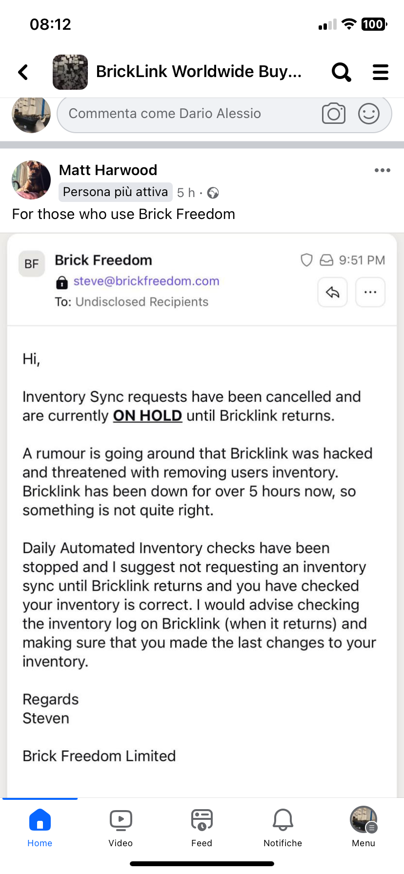 Bricklink down