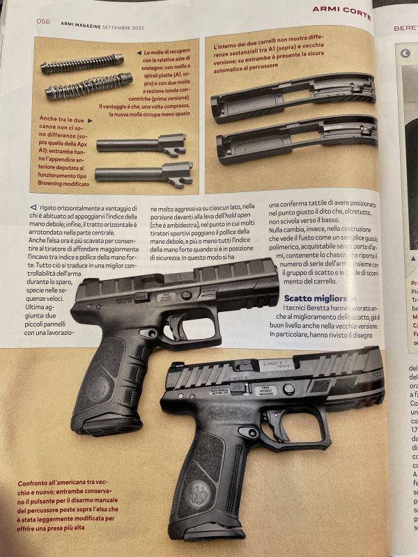 Beretta Apx A1, la nuova pistola striker fired di Beretta