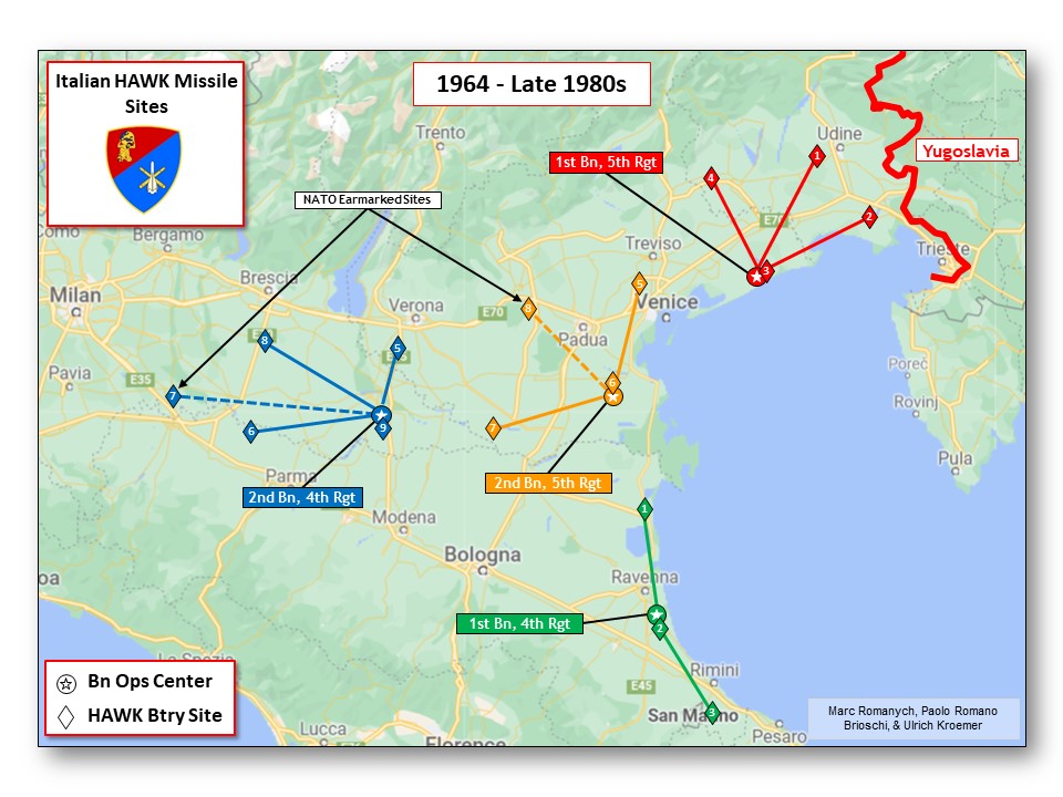 Italian HAWK Missile Units (1964-2011) Sites