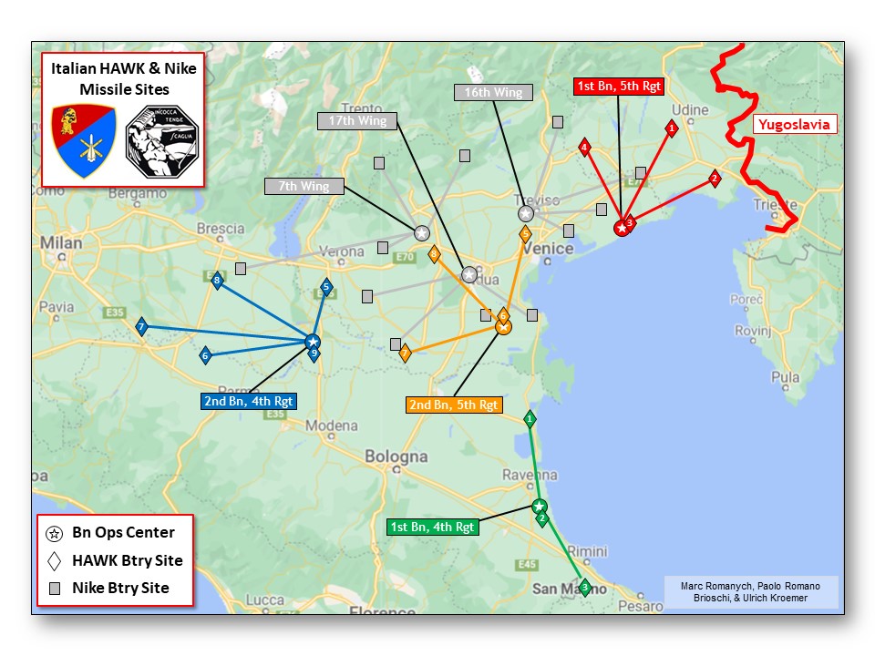 Italian HAWK Missile Units (1964-2011) Sites