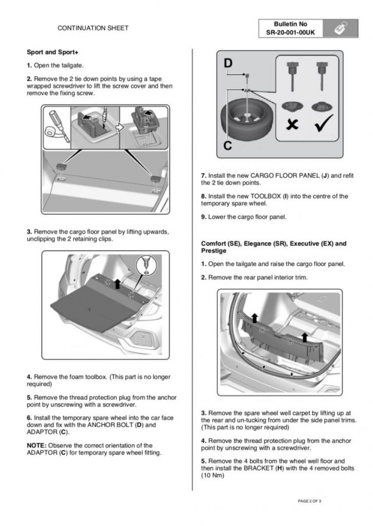 Kit ruotino di scorta HONDA CIVIC 1.5
