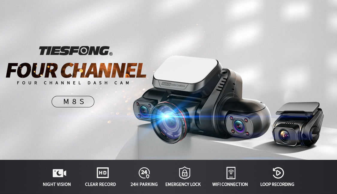 DASH CAM TiESFONG M8S 4 canali