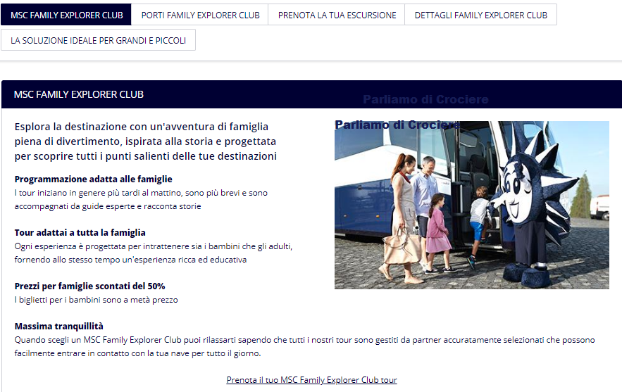 Msc Family Explorer Club - Escursioni per Famiglie