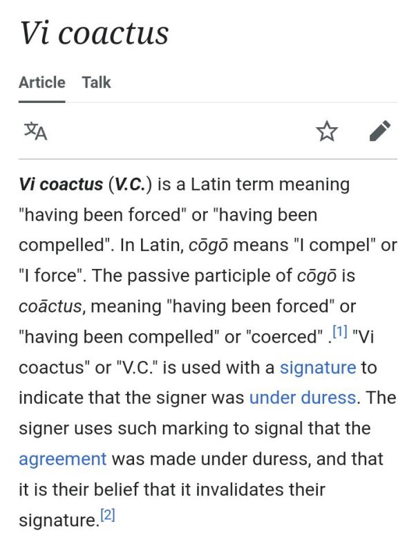 VI COACTUS (V.C.) - ESSERE STATO COSTRETTO