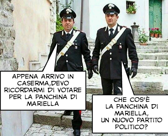 VIGNETTE COMICHE VOTA LA PANCHINA DI MARIELLA