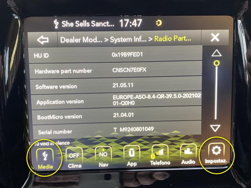 Versione software uConnect, come faccio a conoscerla?