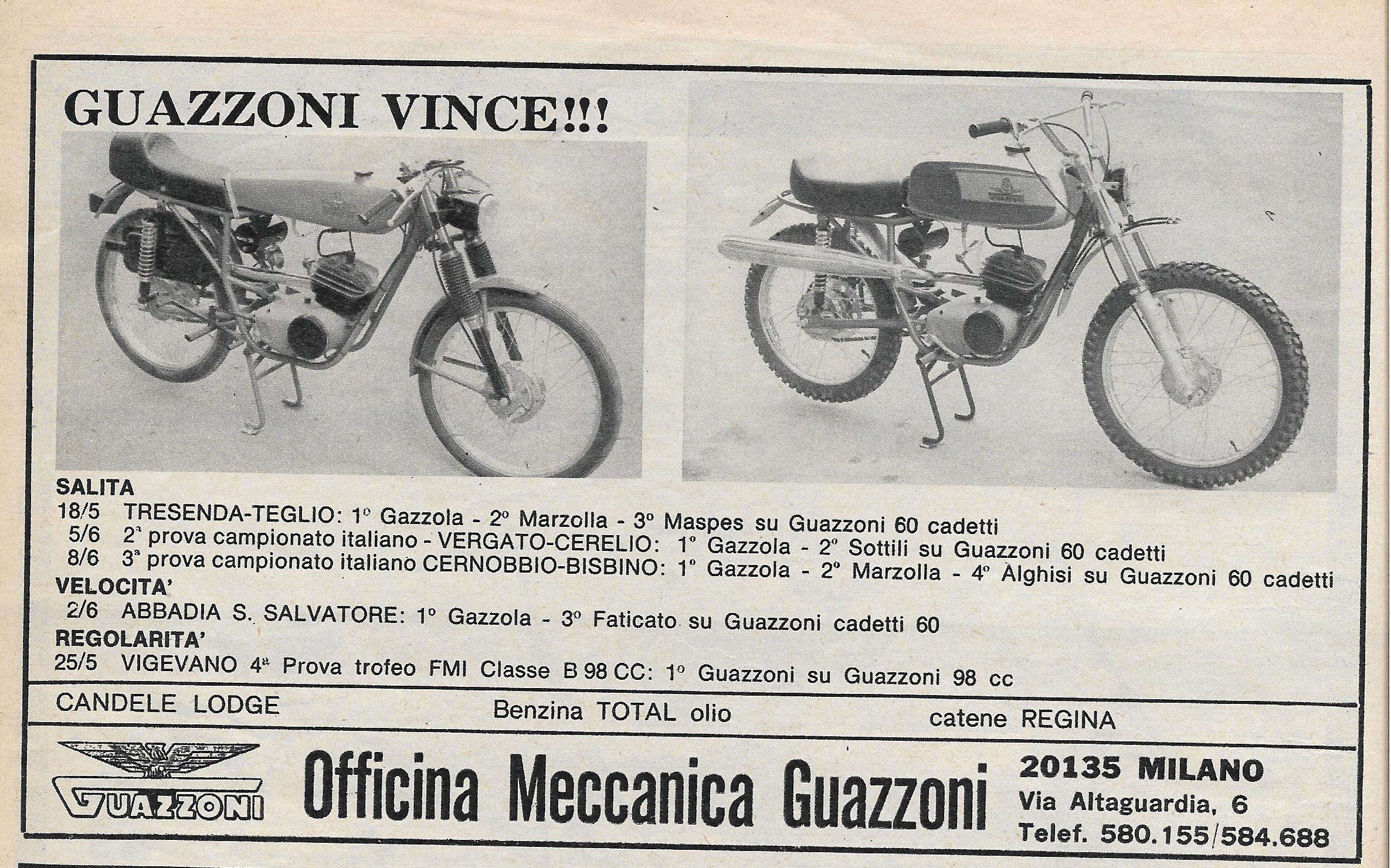 Guazzoni regolarità casa 125 1969