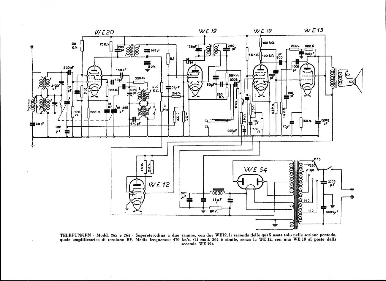 Radio telefunken sconosciuta Cerco schema