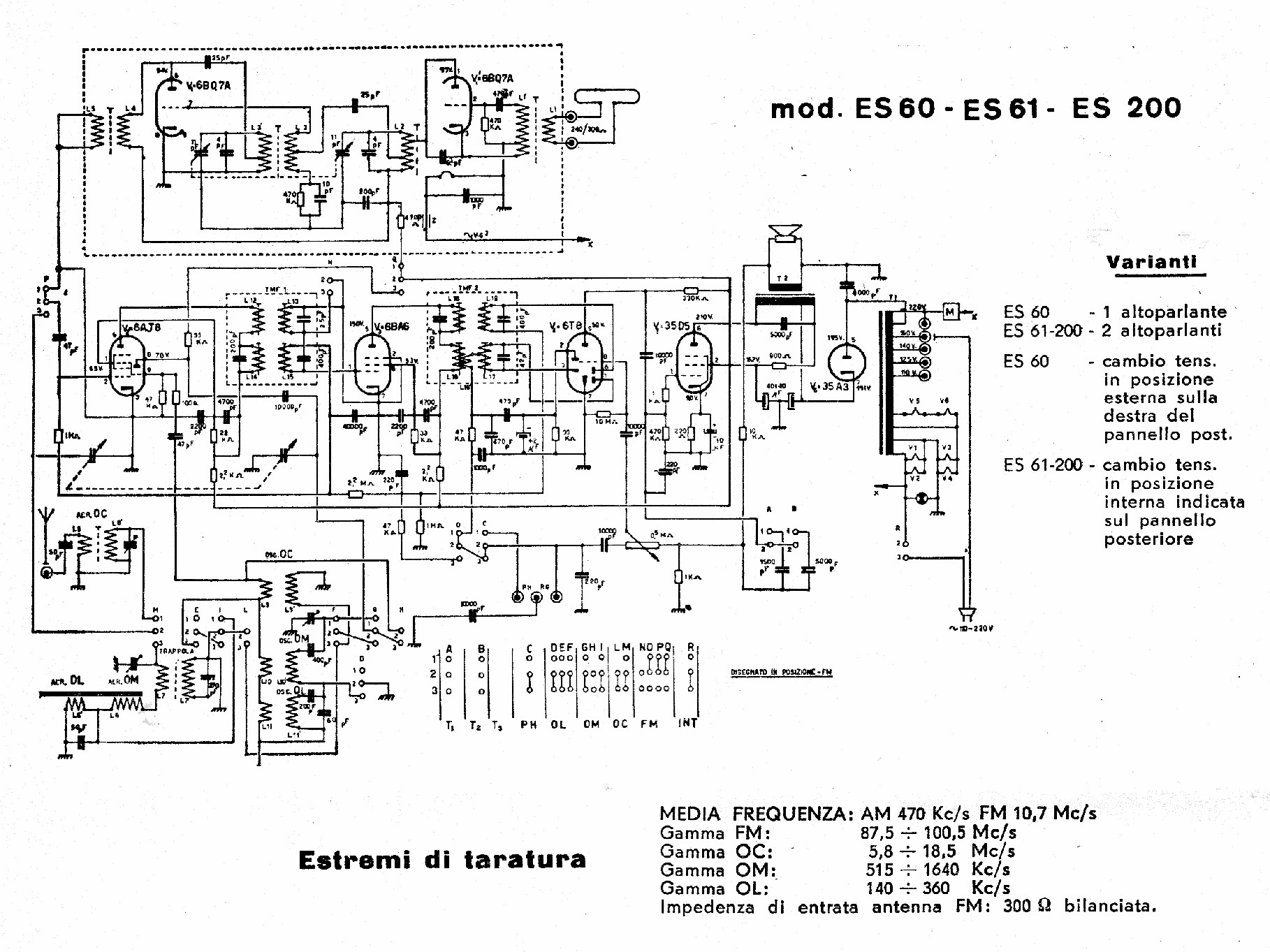 Schema elettrico Europhon ES200