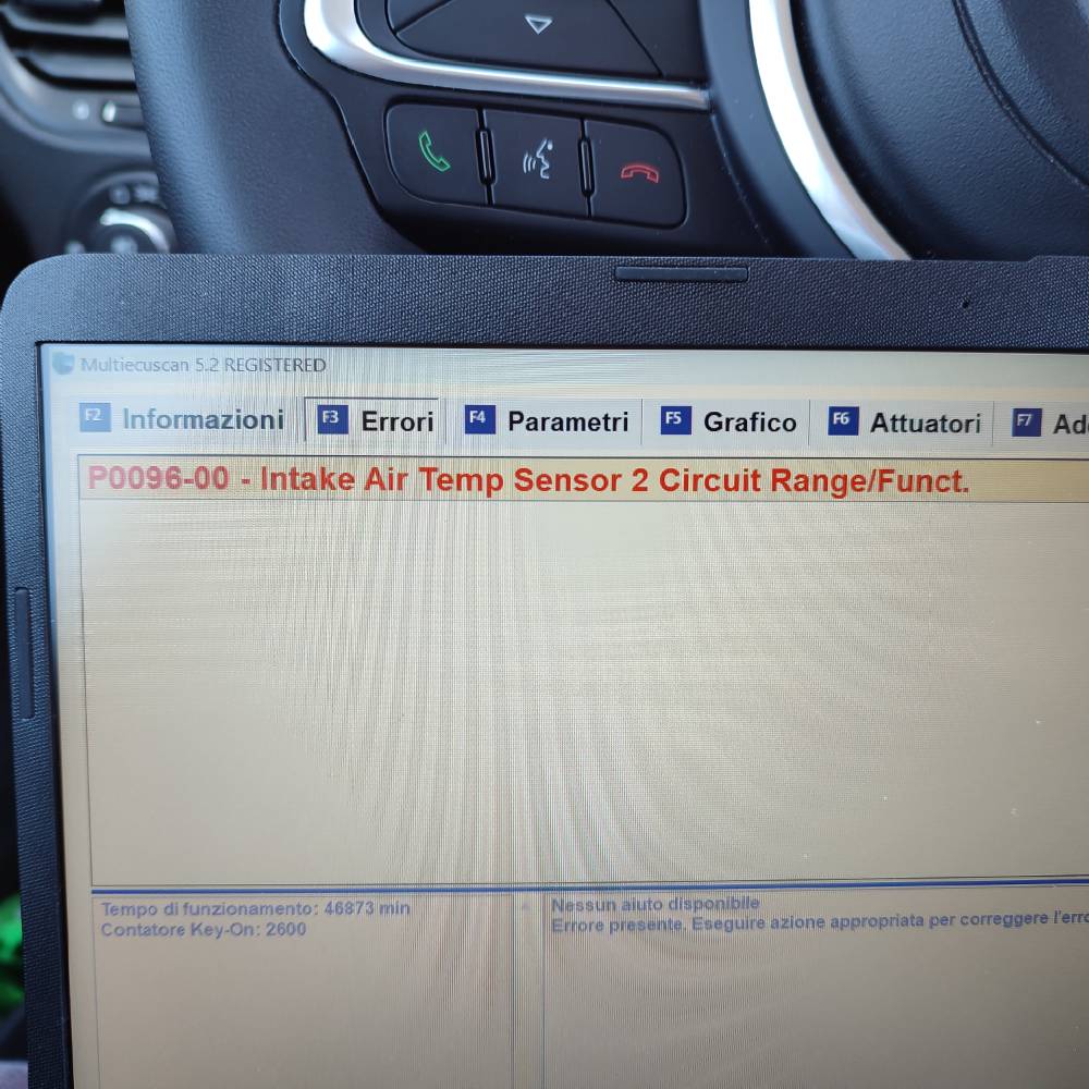 Errore P0096-00 Intake air sensor
