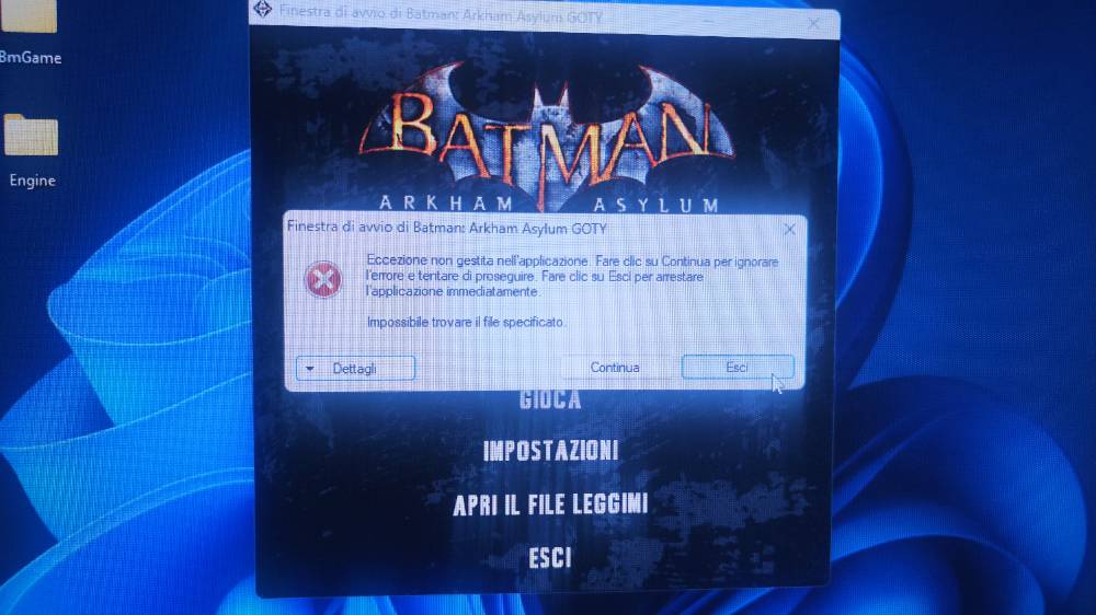 Problema a un gioco Batman