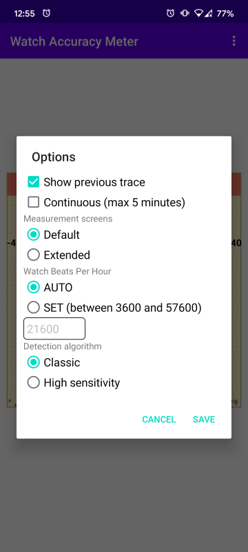 Watch Accuracy Meter - App per orologi meccanici