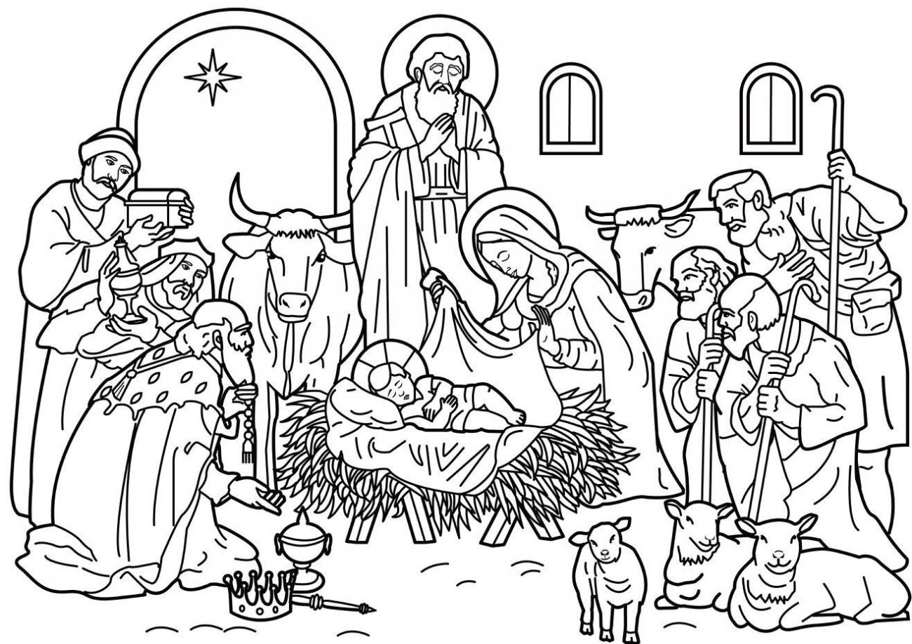 DISEGNI DI NATALE DA STAMPARE E COLORARE: PRESEPI E NATIVITA' PER BAMBINI