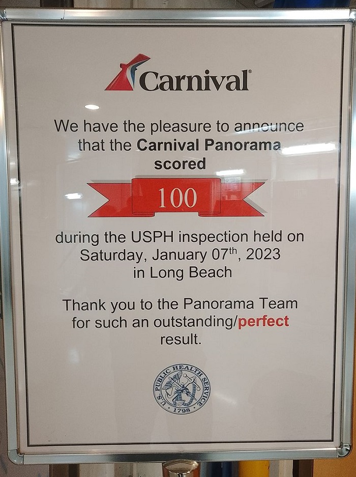 ISPEZIONI SANITARIE:NAVI CARNIVAL PANORAMA E MIRACLE A PUNTEGGIO PIENO ...