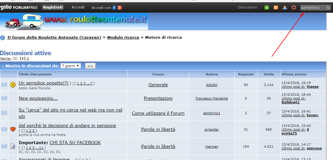 Su "cerca" del sito mi cerca nel web ma non nel siti