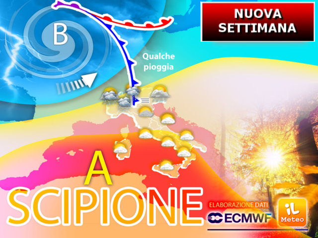 Il tempo previsto per la nuova settimana:entro martedi ultime piogge, poi....